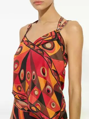 Emilio Pucci Silk Scarf Top With Occhi Print