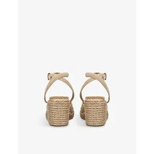 PEDRO GARCIA Suede Wedge Sandals With Ankle Buckle Fastening