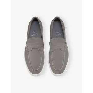 CHRISTIAN LOUBOUTIN The Harold I Flat Suede Loafers - Phantom Grey