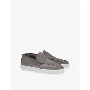 CHRISTIAN LOUBOUTIN The Harold I Flat Suede Loafers - Phantom Grey