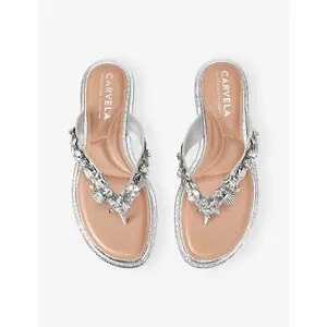 Carvela Marina Faux-leather Flat Sandals With Embellishments