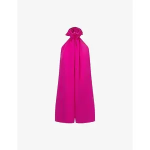 OMNES Demi Halter Woven Mini Dress - Raspberry