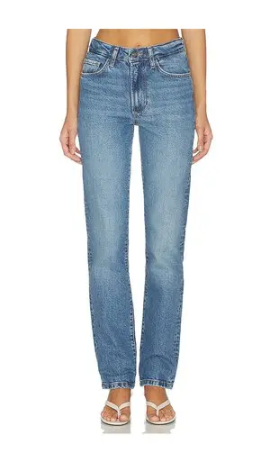 FAVORITE DAUGHTER The Jen Mid Rise Slim Straight Jean - Blue