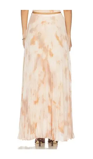 L'Agence Torin Pleated Maxi Skirt - Beige