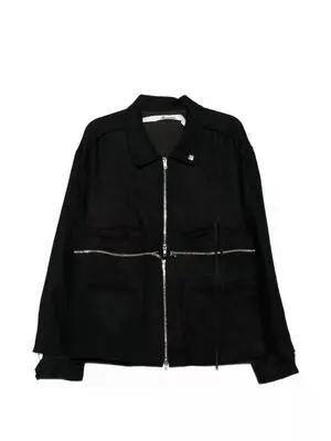MIDORIKAWA Lace-panelled Frayed Jacket