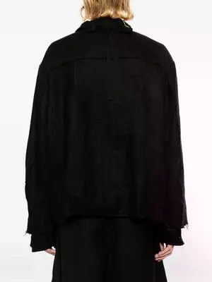 MIDORIKAWA Lace-panelled Frayed Jacket