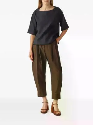 PT TORINO Pleated Waist Trousers With Turned-up Cuffs