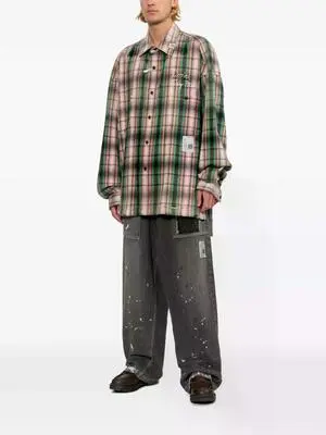 Mihara Yasuhiro Logo-embroidered Checked Shirt