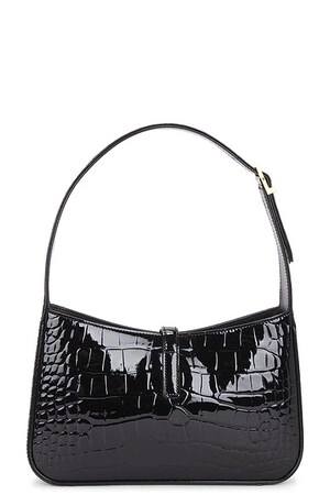 Saint Laurent Le 5 A 7 Crocodile-effect Shoulder Bag - Nero