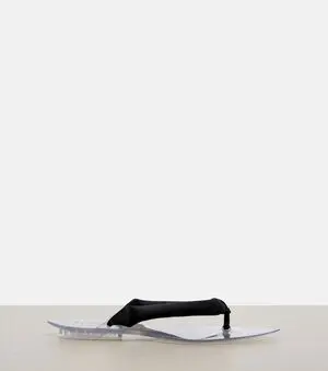 Alaïa Satin Thong Sandals - Transparent