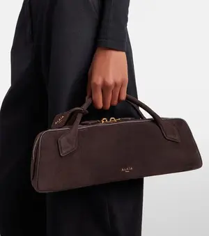 Alaïa Le Teckel Small Suede Clutch - Brown