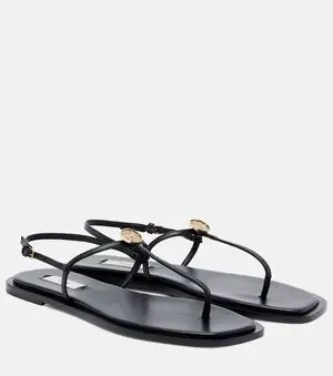TOTEME Leather Thong Sandals With Buckle Fastening - Black