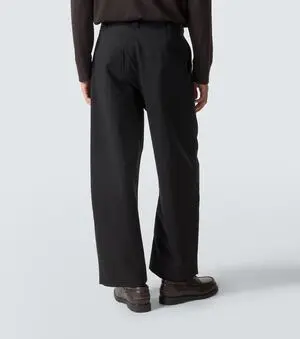 Studio Nicholson Sorte Cotton Wide-leg Trousers