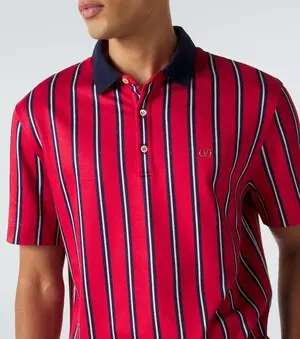 Valentino Garavani Vlogo Striped Polo Shirt - Red