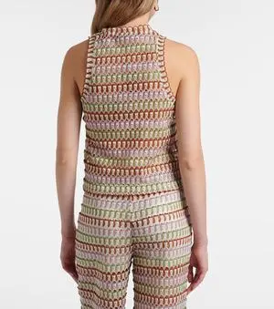 Veronica Beard Rhett Crochet Tank Top