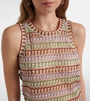 Veronica Beard Rhett Crochet Tank Top