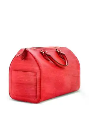 LOUIS VUITTON Speedy Handbag Epi Leather Satchel - Red