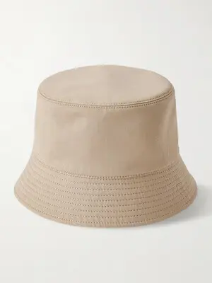 Brunello Cucinelli Reversible Embellished Cotton And Linen-blend Twill Bucket Hat - Neutrals
