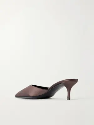 Alaïa Le Coeur 55 Satin Mules - Brown
