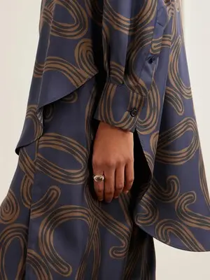 Loewe Anagram-printed Silk-twill Shirt - Blue