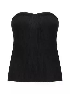 IRREPLACEABLE Ribbed Knit Strapless Top - Black