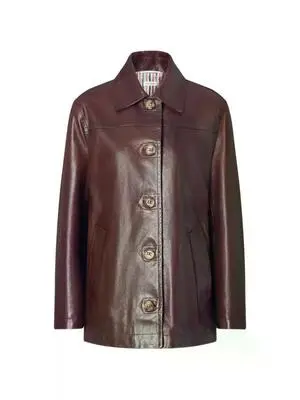 Thom Browne Leather Dockside Coat - Red