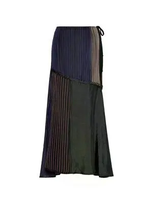 MAISON MARGIELA Patchwork Maxi Skirt - Blue