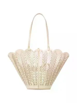 Chloé Soleil Cut-out Logo-debossed Tote Bag - Neutrals