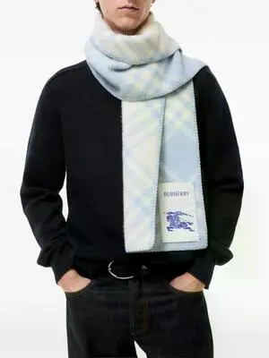Burberry Check Brushed Wool Scarf