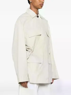 TOTEME Oyster Beige Drawstring Waist Coat - Neutrals