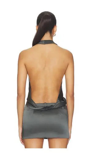 Lioness Esme Halter Top In Satin Crepe