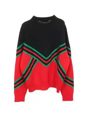 LOUIS VUITTON Chevron Patterned Crew Neck Long Sleeve Knit Jumper