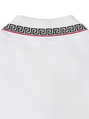 Versace Embroidered-logo Cotton Piqué Polo Shirt