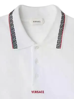 Versace Embroidered-logo Cotton Piqué Polo Shirt