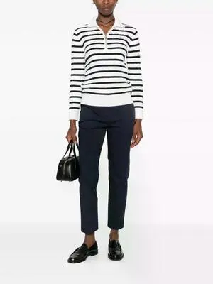 Gant Striped Cable-knit Half-zip Sweater - White