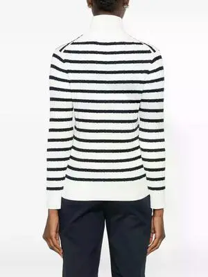 Gant Striped Cable-knit Half-zip Sweater