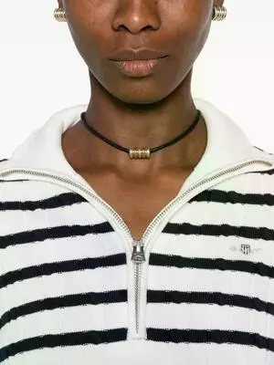 Gant Striped Cable-knit Half-zip Sweater