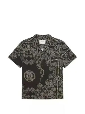 LES DEUX Paisley-print Short-sleeve Shirt - Black