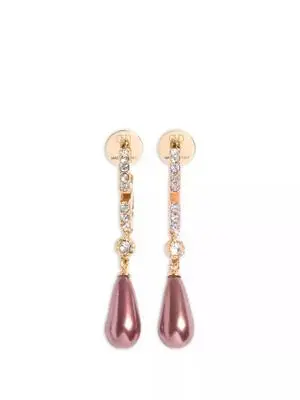 Valentino Garavani Vlogo Signature Drop Earrings With Swarovski Crystals - Gold
