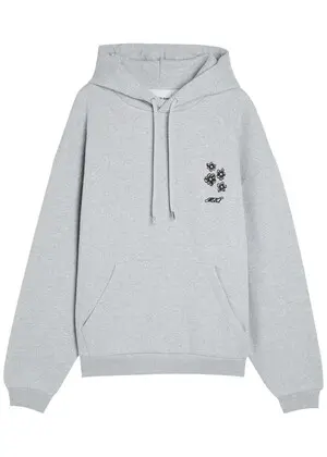 MKI MIYUKI ZOKU Floral Print Cotton-blend Hoodie - Grey