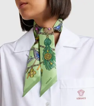 Versace Floral Silk Twill Scarf - Multicoloured