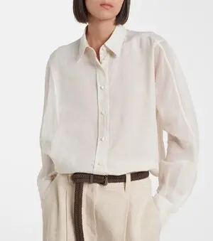 Brunello Cucinelli Classic Collar Linen Shirt