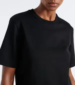 Alaïa Peplum Cotton Jersey T-shirt - Black