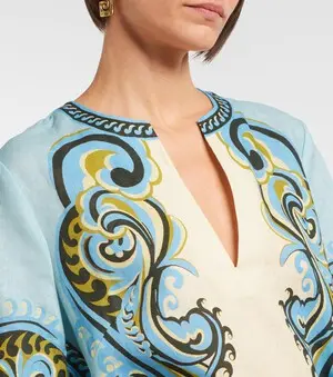 ALEMAIS Natalia Printed Linen Mini Dress