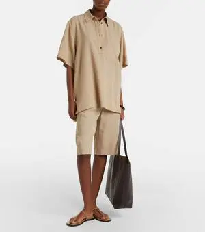 TOTEME High-rise Bermuda Shorts - Beige
