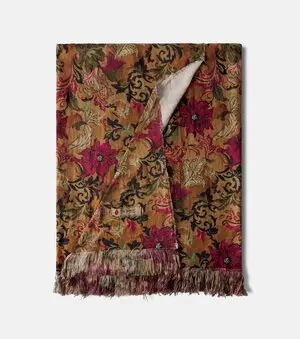 THE HOUSE OF LYRIA Tormento Floral Linen Tablecloth - Brown