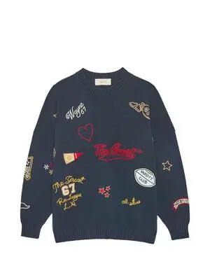 The Great. Patch-detail Crew-neck Sweater