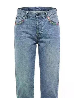 PAR.CO DENIM Embroidered Straight-leg Jeans