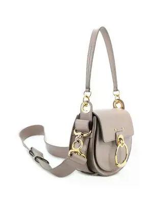Chloé Tess Leather Small Shoulder Bag - Grey