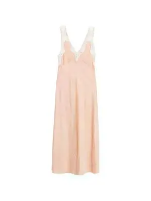Sandro Lace-trim Embellished Midi Dress - Neutrals